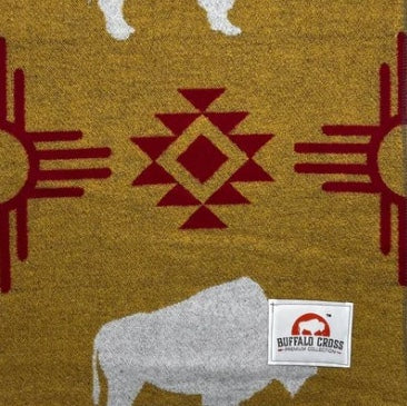 Buffalo Cross Premium Blanket – White Buffalo Mustard | Imagination Group