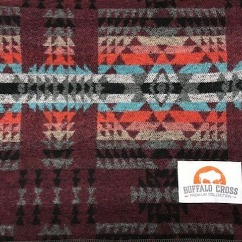 Buffalo Cross Blanket – Burgundy Canyon | Imagination Group
